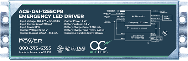 Constant Power Emergency LED Driver - ACE LEDS