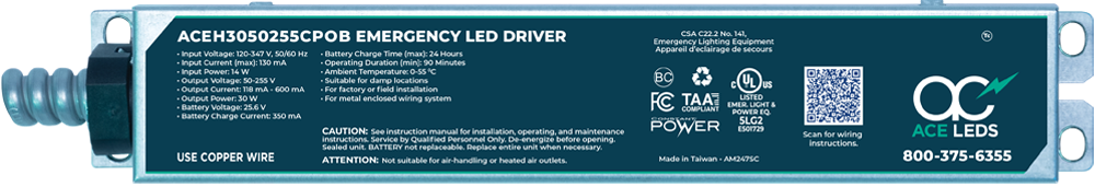 High Output Voltage UL Non-Class 2 Emergency LED Drivers