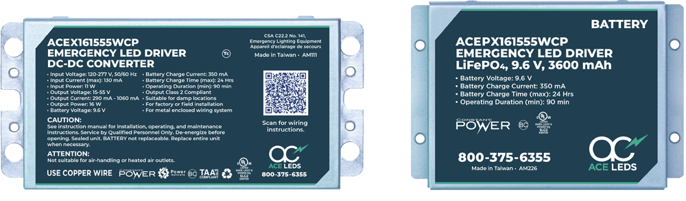 ACE LEDS: 16 Watt Constant Power Emergency LED Drivers